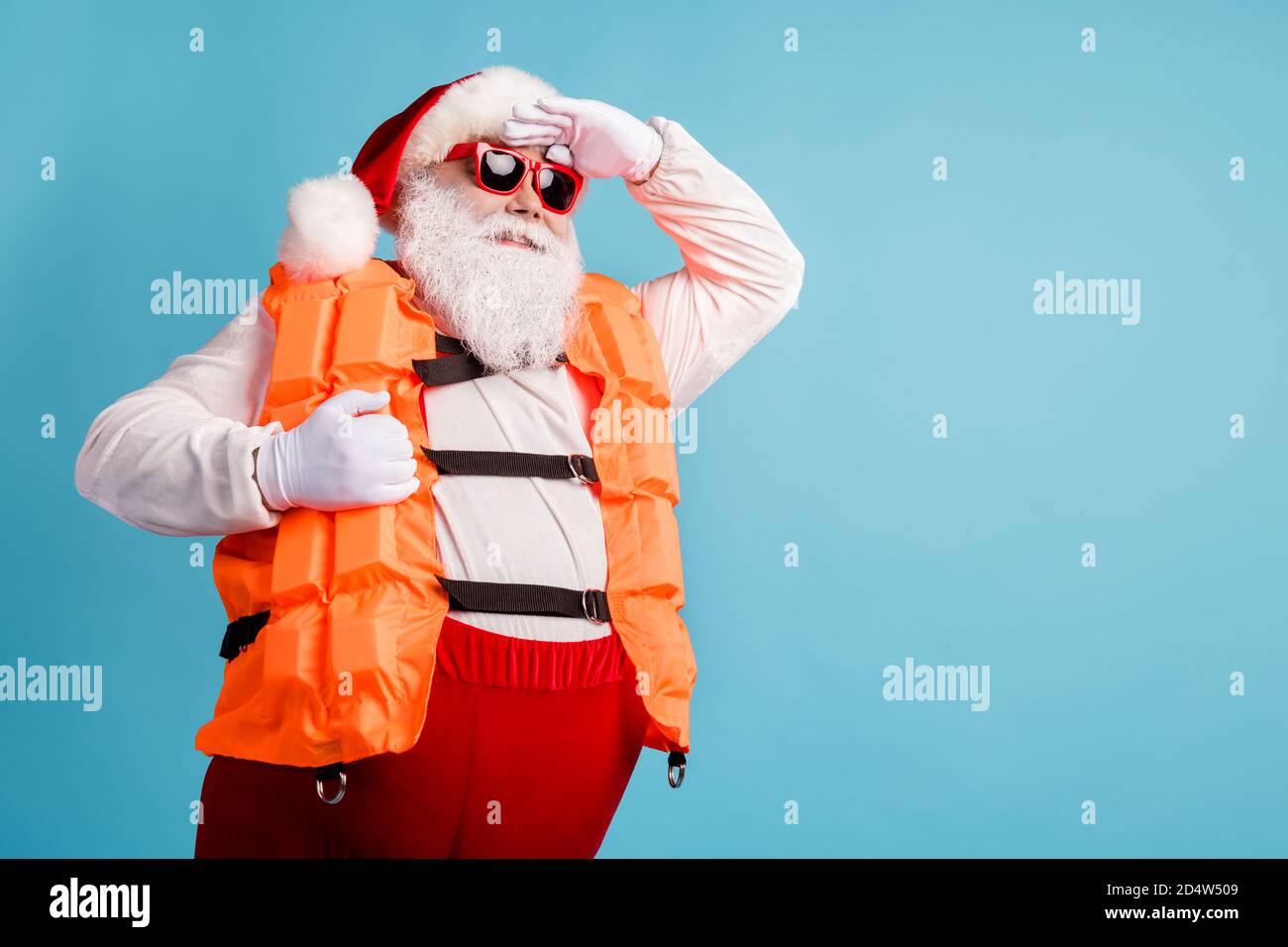 Profile side view portrait of his he cheerful confident white-haired ...