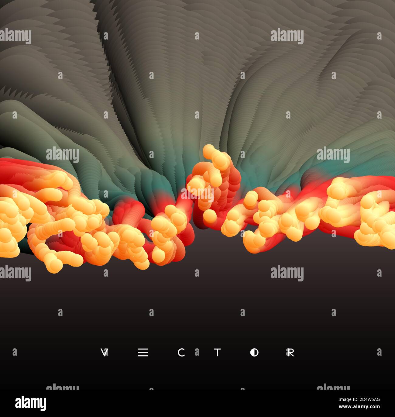 Array with dynamic emitted particles. Abstract background. 3d vector illustration Stock Vector ...