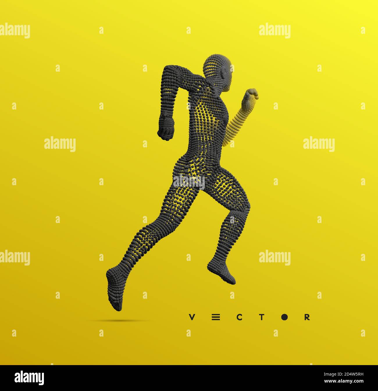 Running man or marathon runner. 3D human body model. Design for sport ...