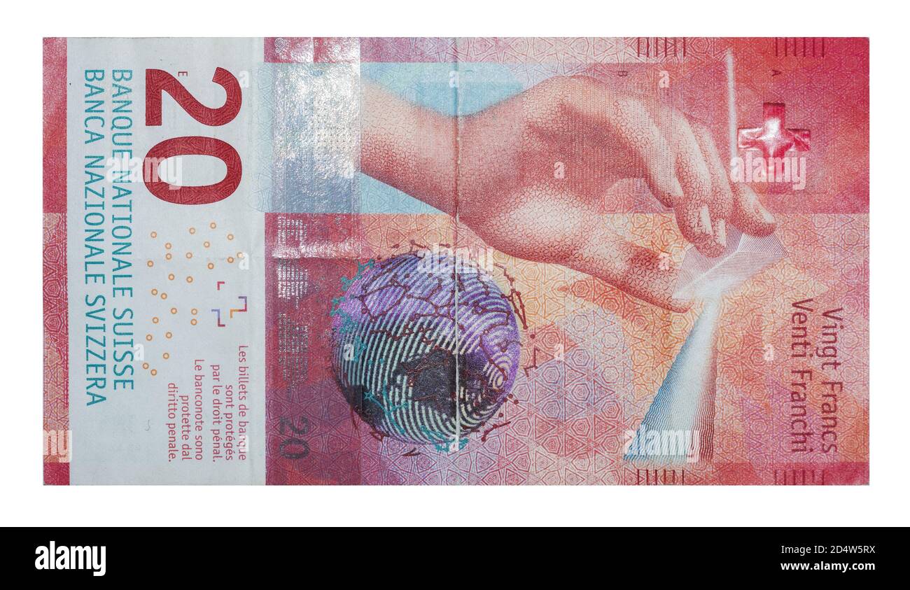 front side of 20 Switzerland francs note Stock Photo - Alamy