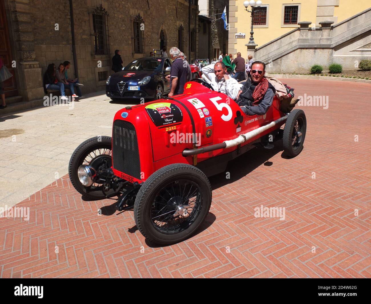 Vintage Fiat Racecar at the mille miglia in san marino Stock Photo - Alamy
