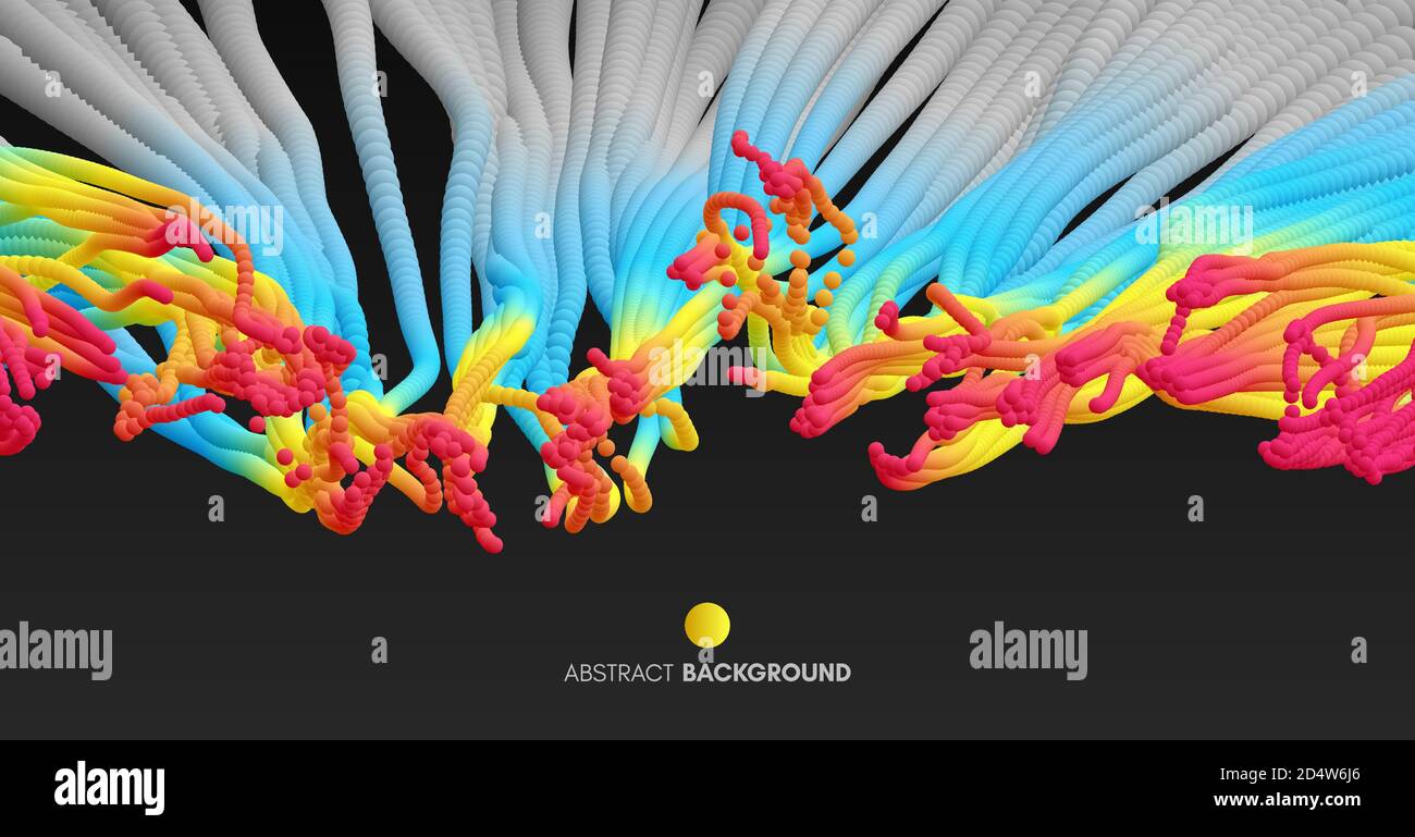 Array With Dynamic Emitted Particles Abstract Background 3d Vector