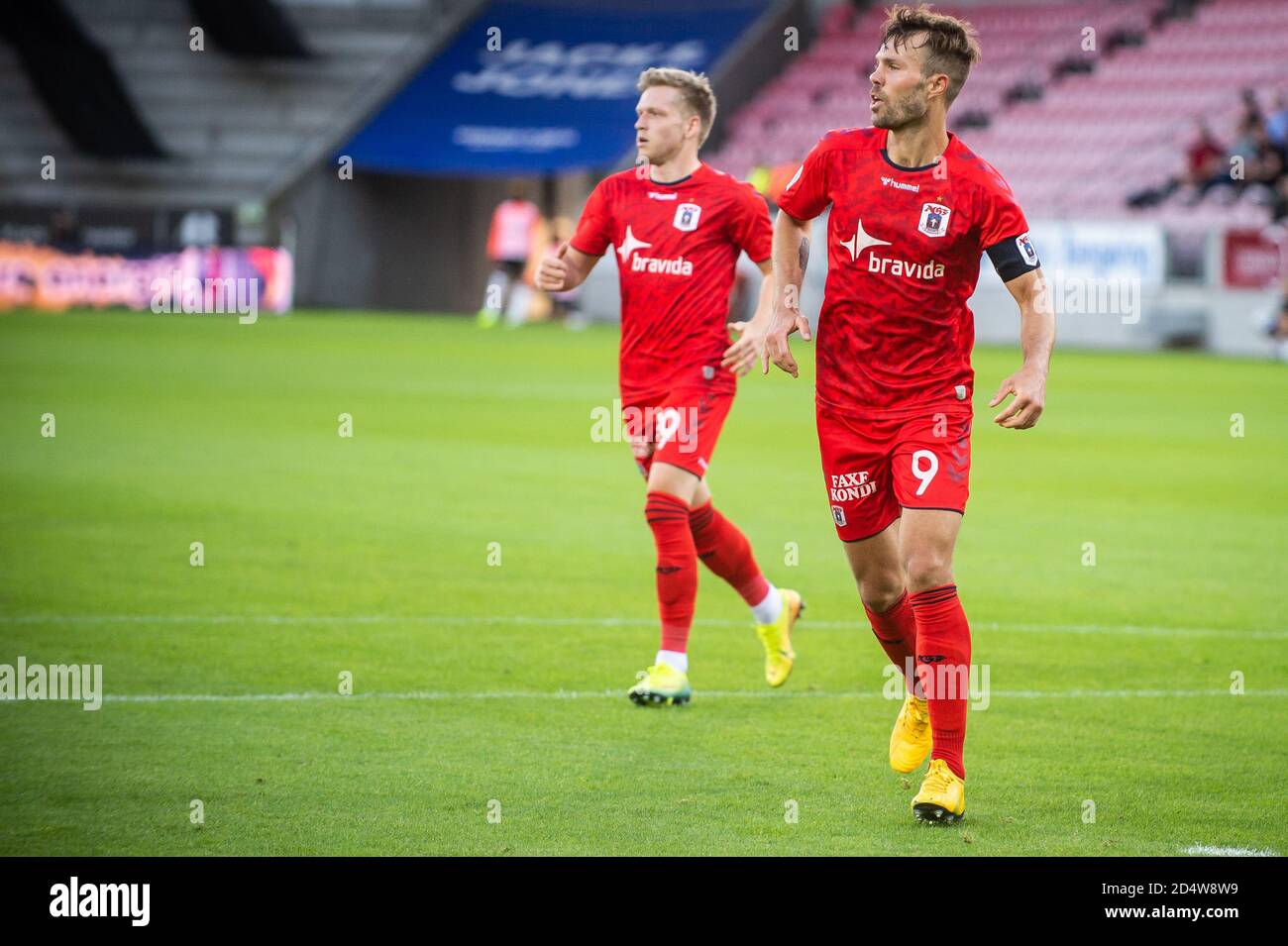 Herning, Denmark. 21st, June 2020. Patrick Mortensen (9) of Aarhus GF ...