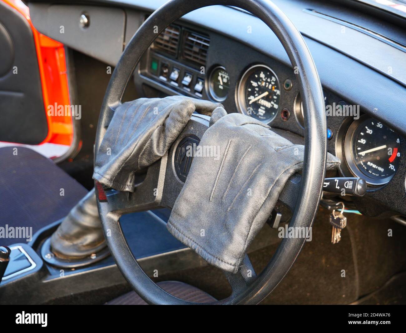 The interior of a 1979 MG MGB GT Stock Photo - Alamy