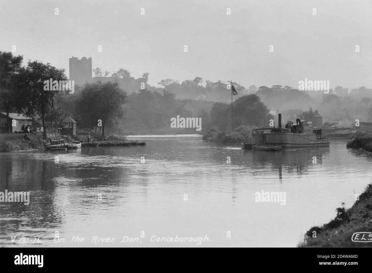 Conisbrough river canal ferry Stock Photo - Alamy