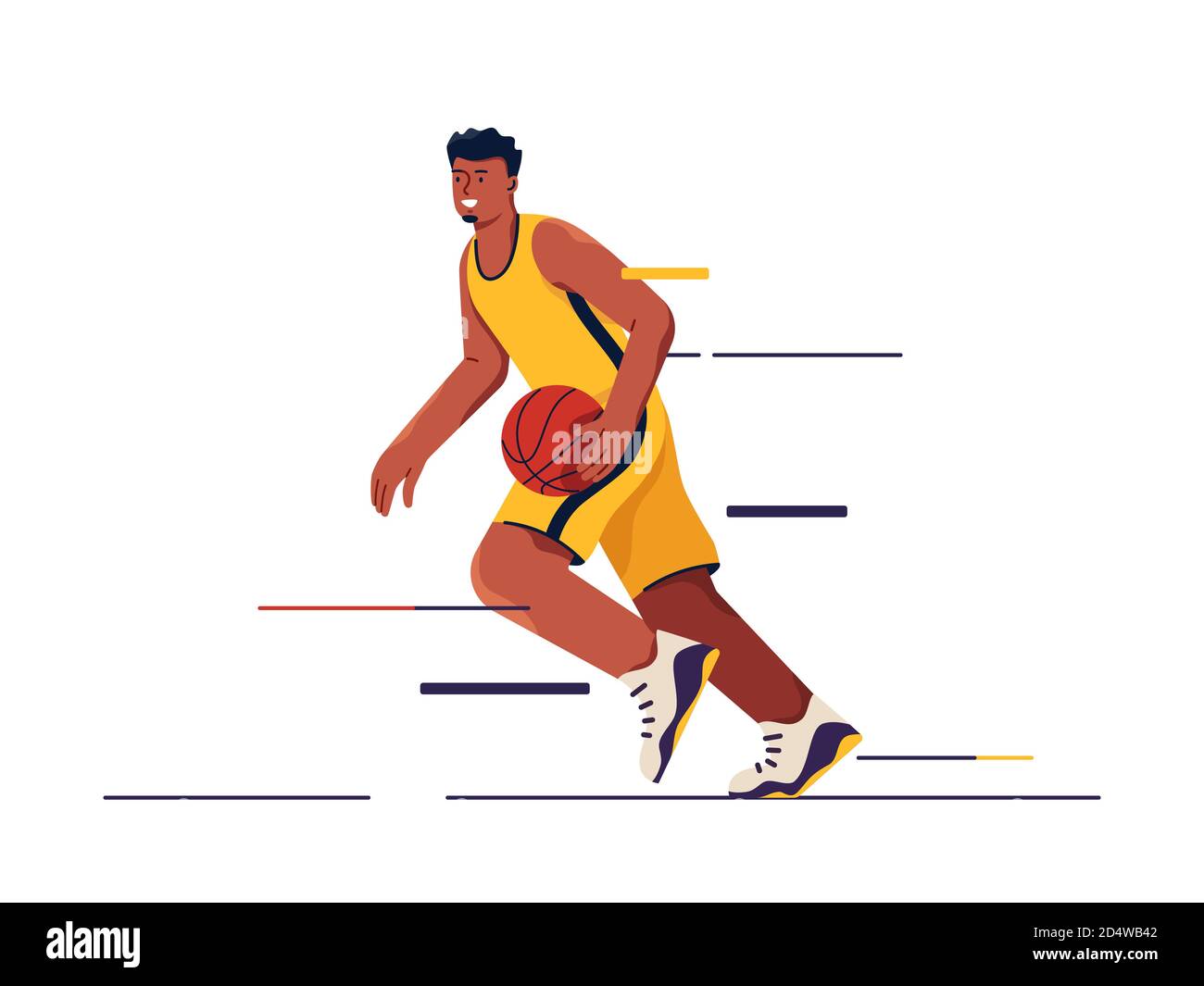 Vector illustration of a basketball player in motion Stock Vector Image ...