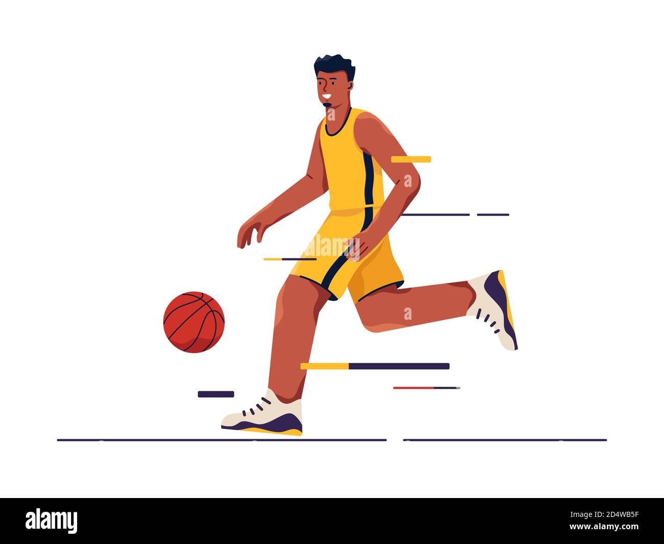 Vector illustration of a basketball player in motion Stock Vector Image ...