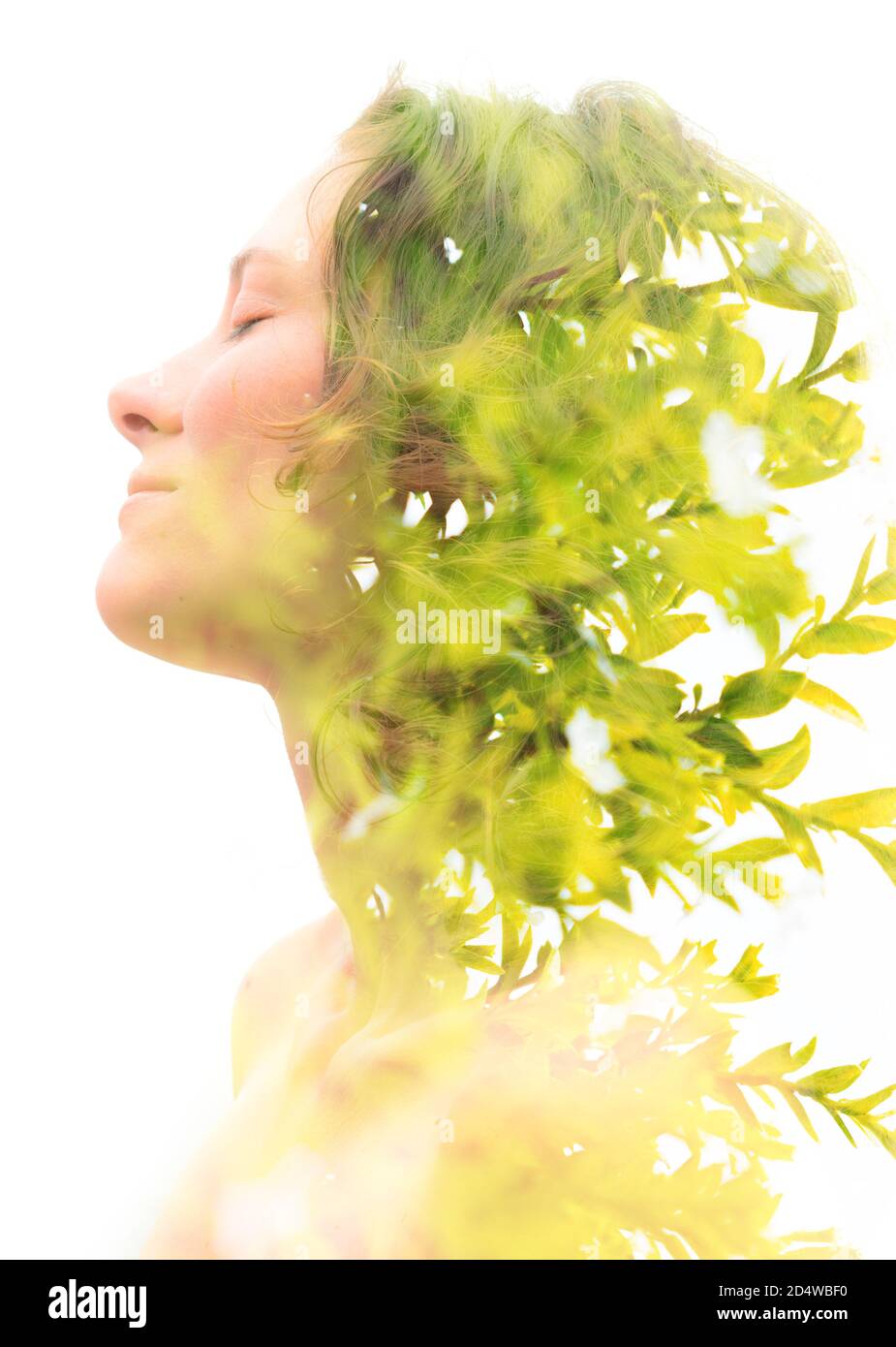 Surreal creative double exposure portrait Stock Photo - Alamy