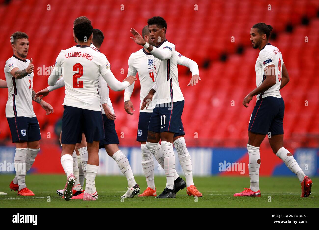 Englands marcus rashford no 11 celebrates scoring hi-res stock ...