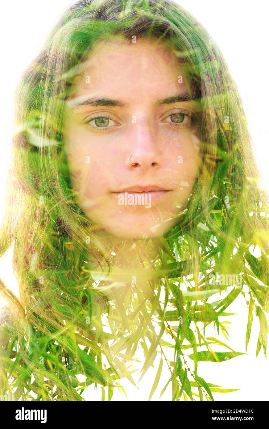 Woman double exposure portrait hi-res stock photography and images - Alamy