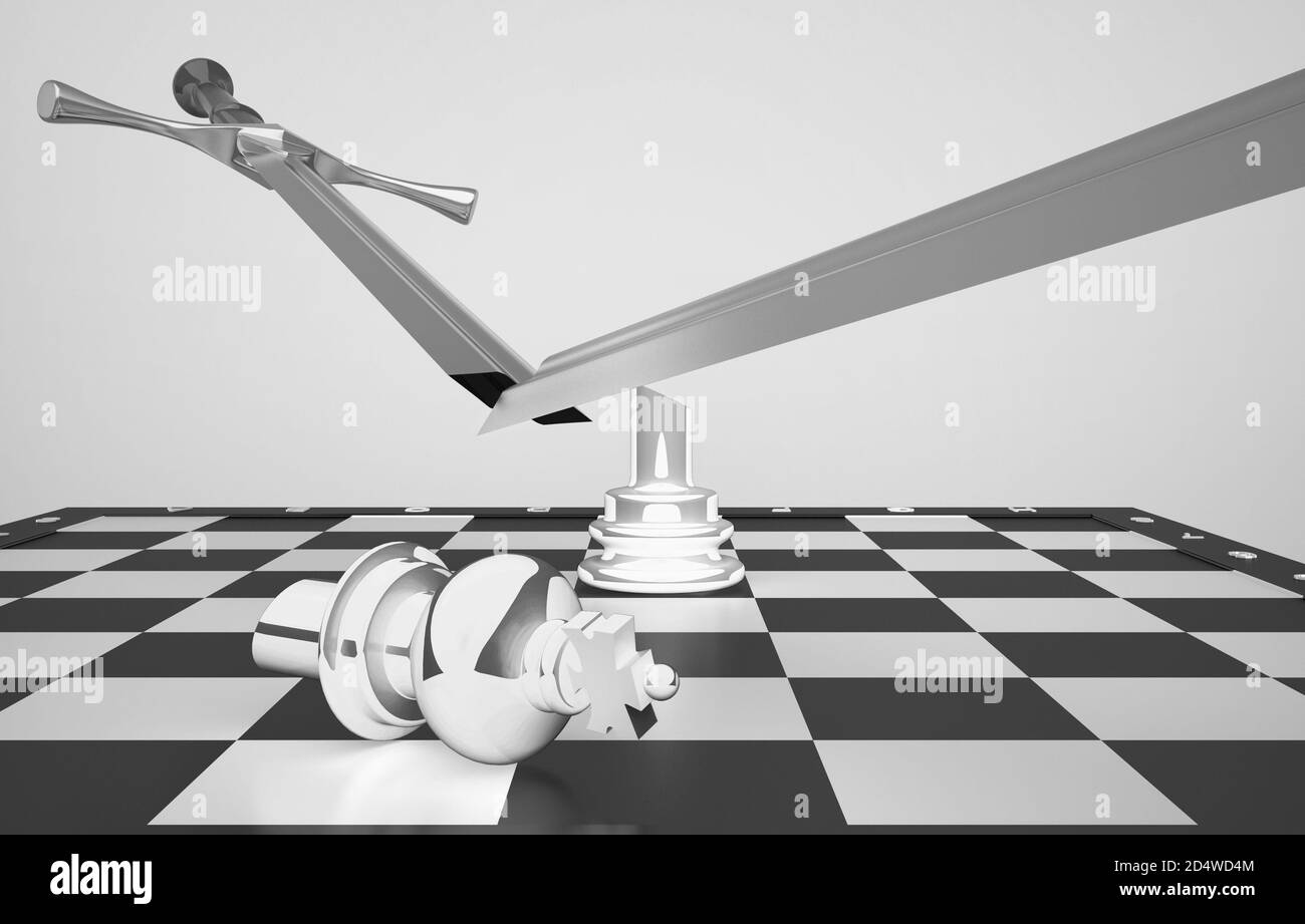 King figure chessboard Black and White Stock Photos & Images - Alamy