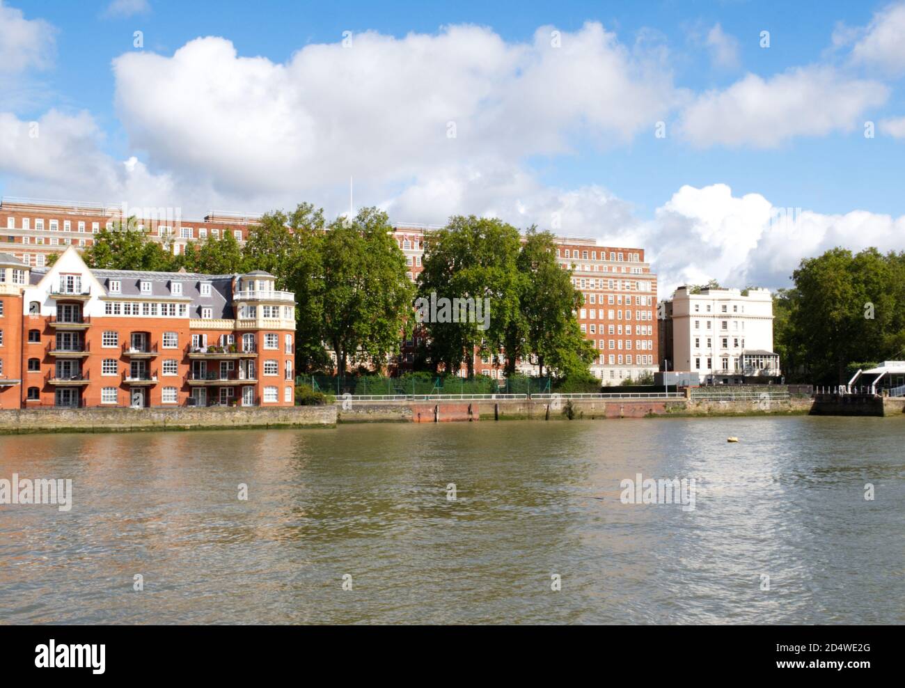 Infamous and elitist Dolphin Square viewed from the River Thames ...