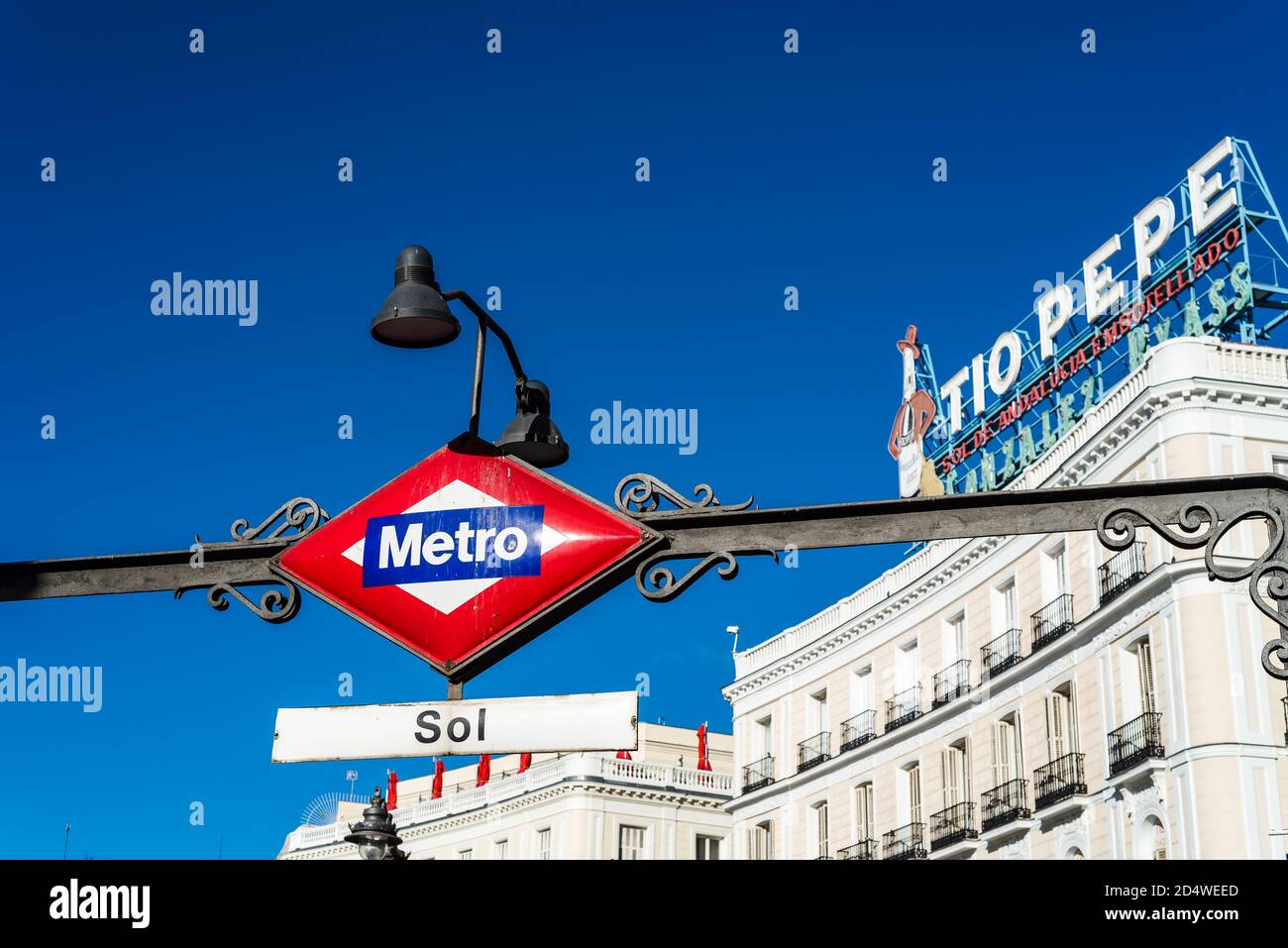 Madrid, Spain - 3rd October, 2020: Sol Metro station in Puerta del Sol ...