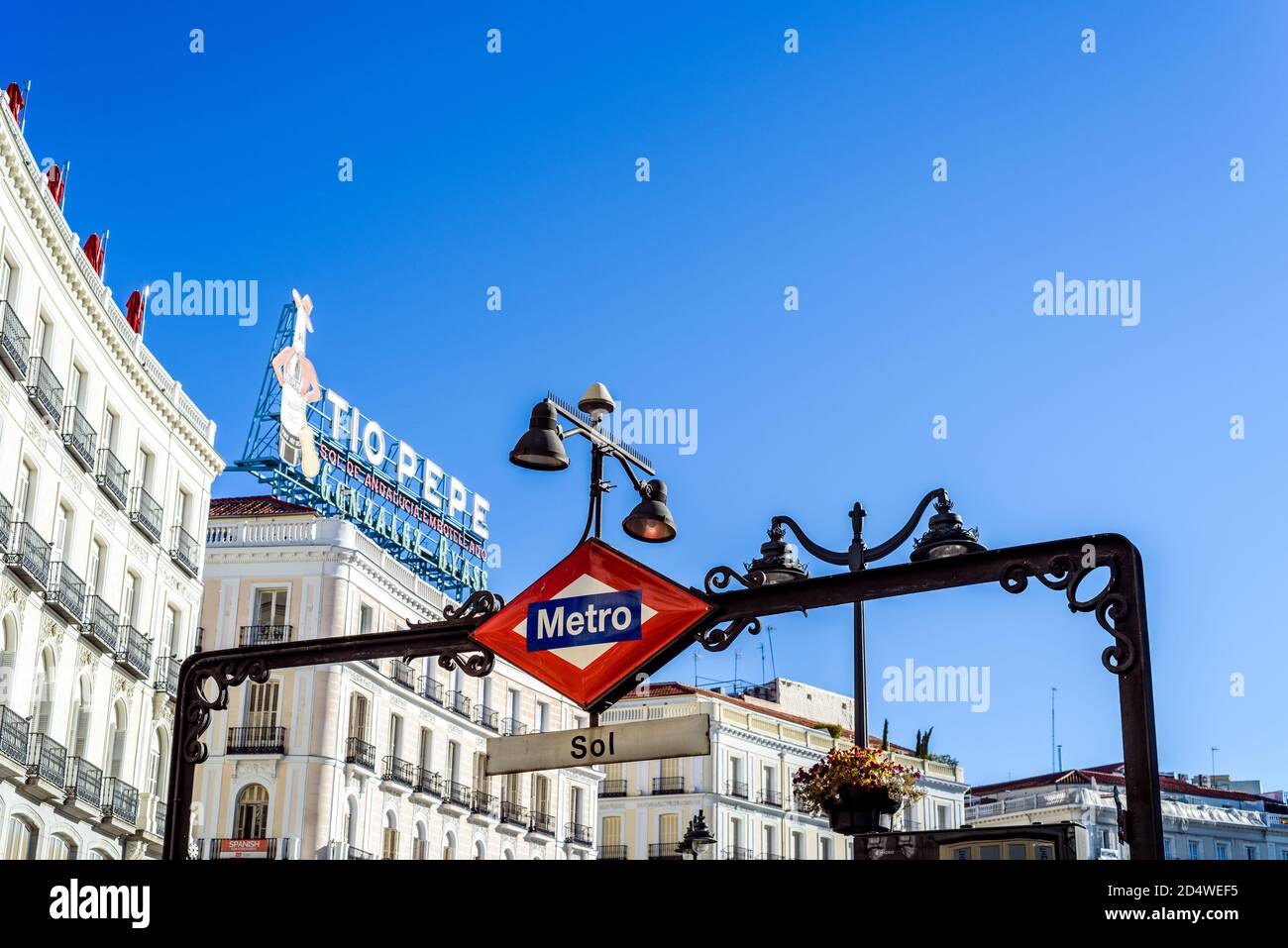 Madrid, Spain - 3rd October, 2020: Sol Metro station in Puerta del Sol ...