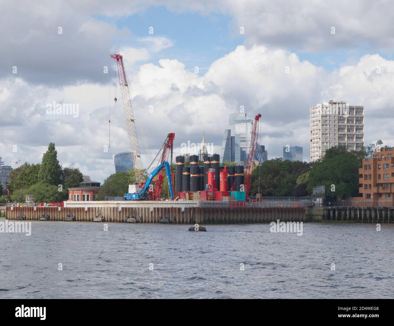 One of many platforms on the River Thames for fuelling or storage or ...