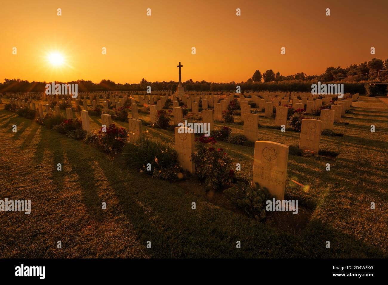 Tombstones in the Canadian cemetery of soldiers who fell during the ...