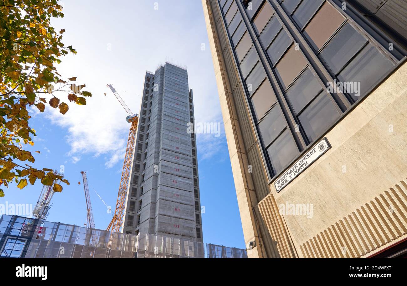 Construction and redevelopment in Cardiff city centre, South Wales ...