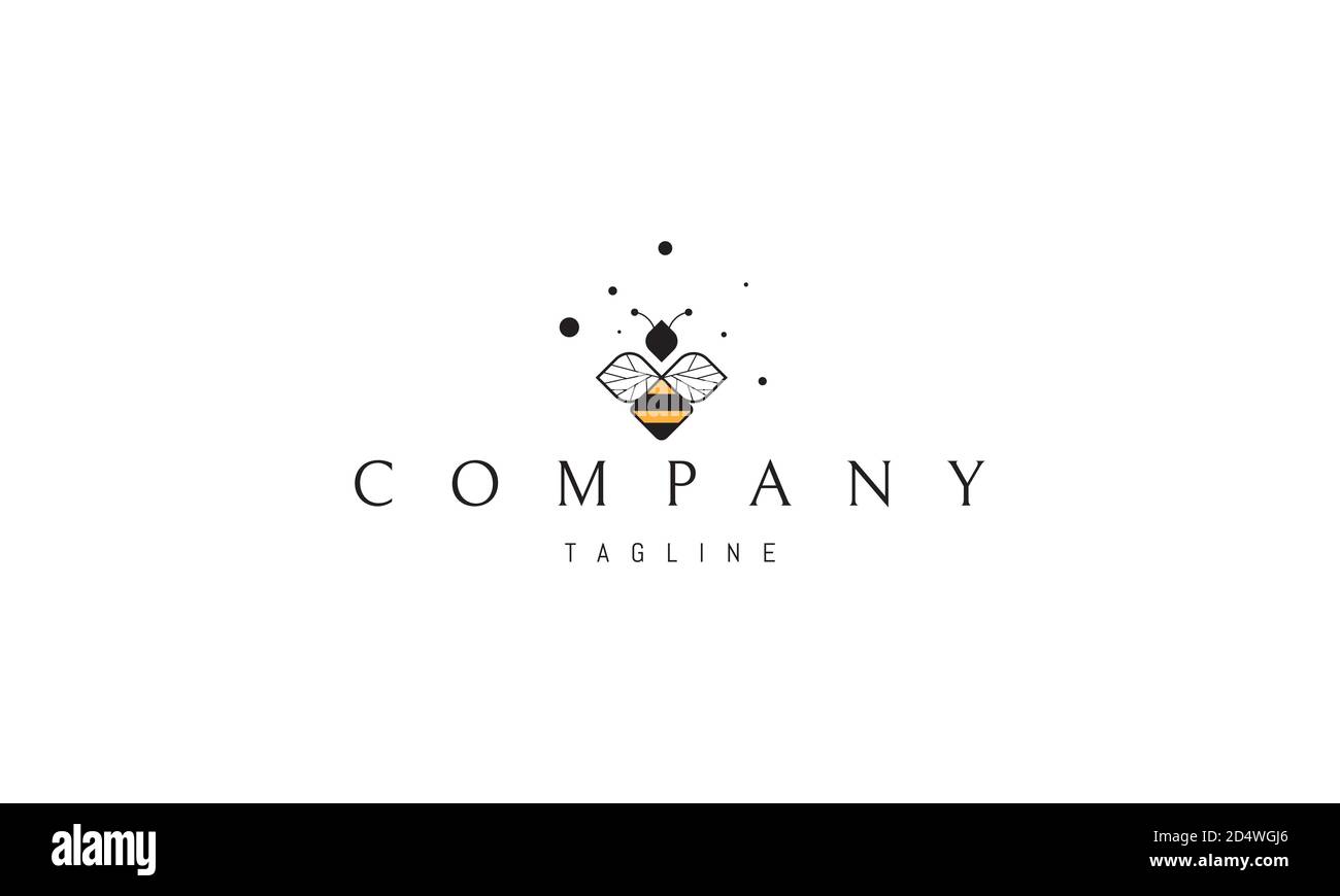 Vector logo on which an abstract image of a bee on a background of ...