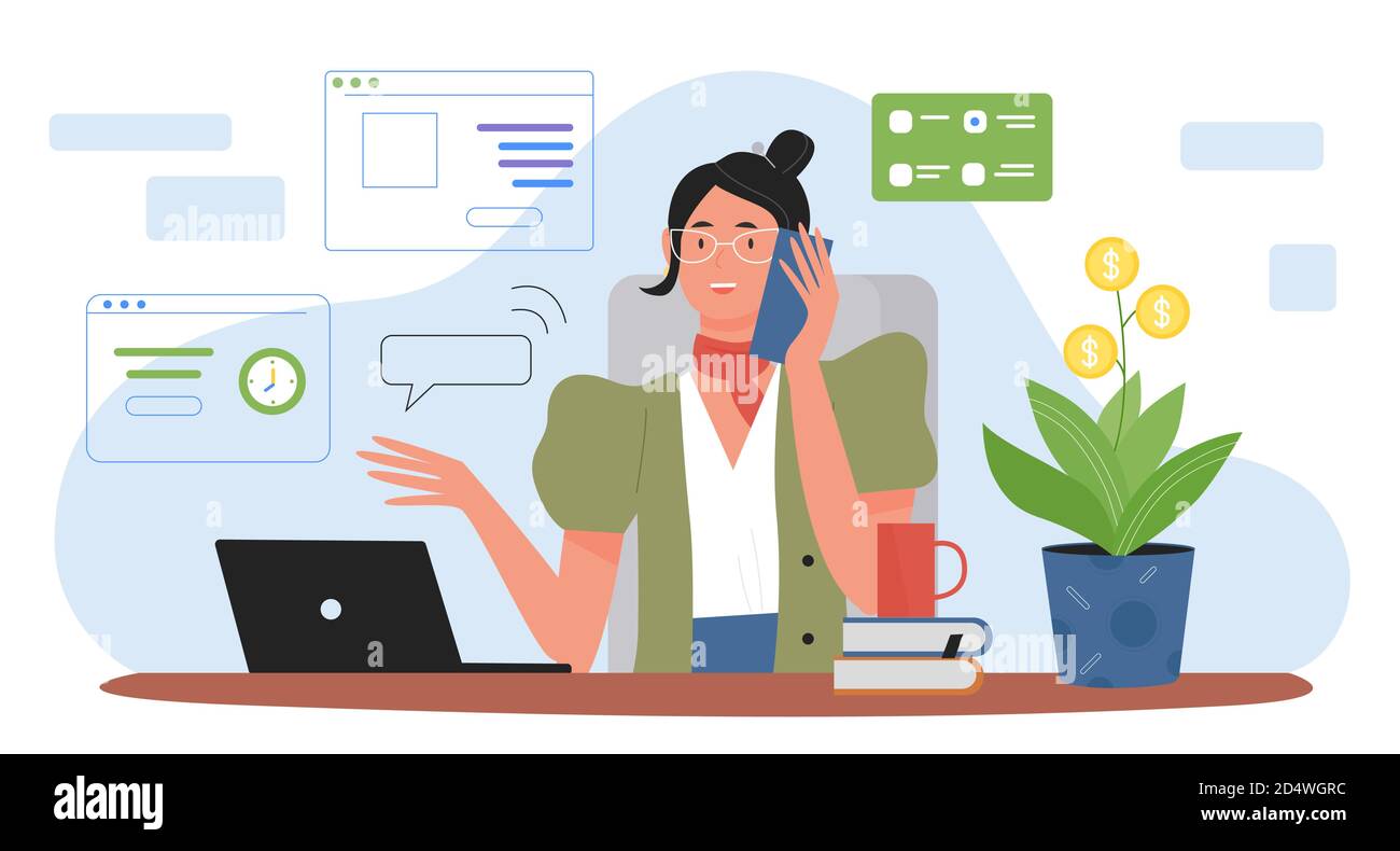 Working remotely Stock Vector Images - Alamy