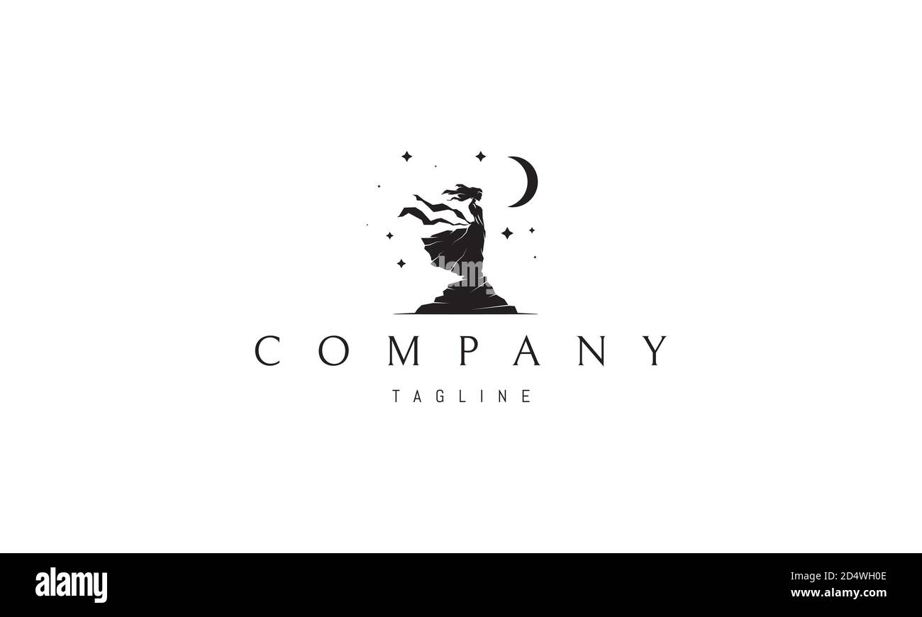 Vector logo on which an abstract image of a woman against the ...