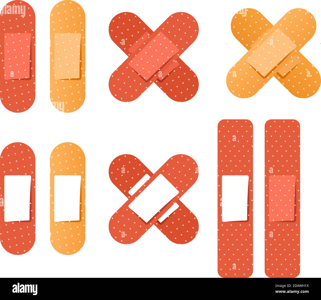 Set of vector medical plasters of different shapes isolated on white background Stock Vector ...