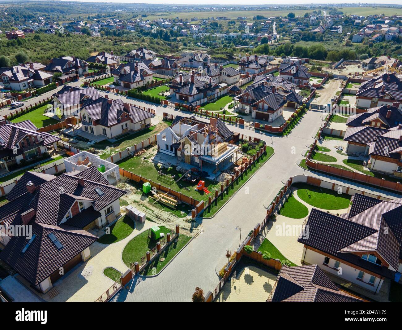 aerial view of neighborhood area Stock Photo - Alamy