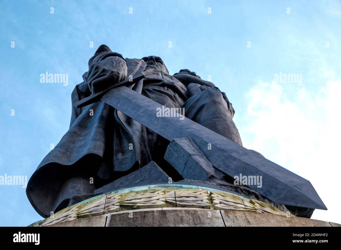 View of the liberating soviet warrior while he broke swastica with his ...