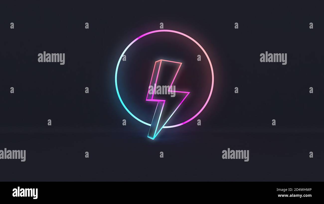 The concept of circle and thunderbolt figures created with colorful ...