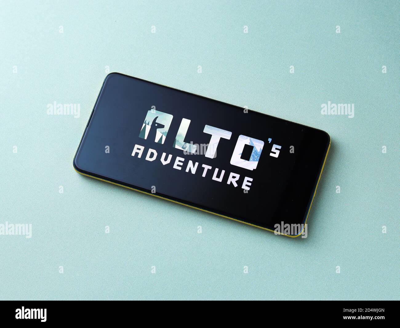 Assam, india - October 11, 2020 : Alto's adventure logo on phone screen ...