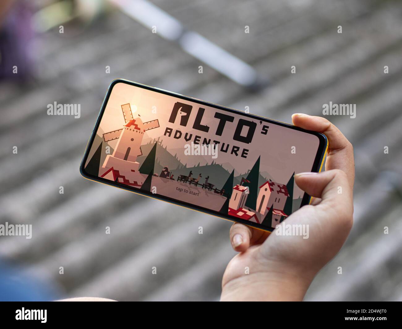 Assam, india - October 11, 2020 : Alto's adventure logo on phone screen ...