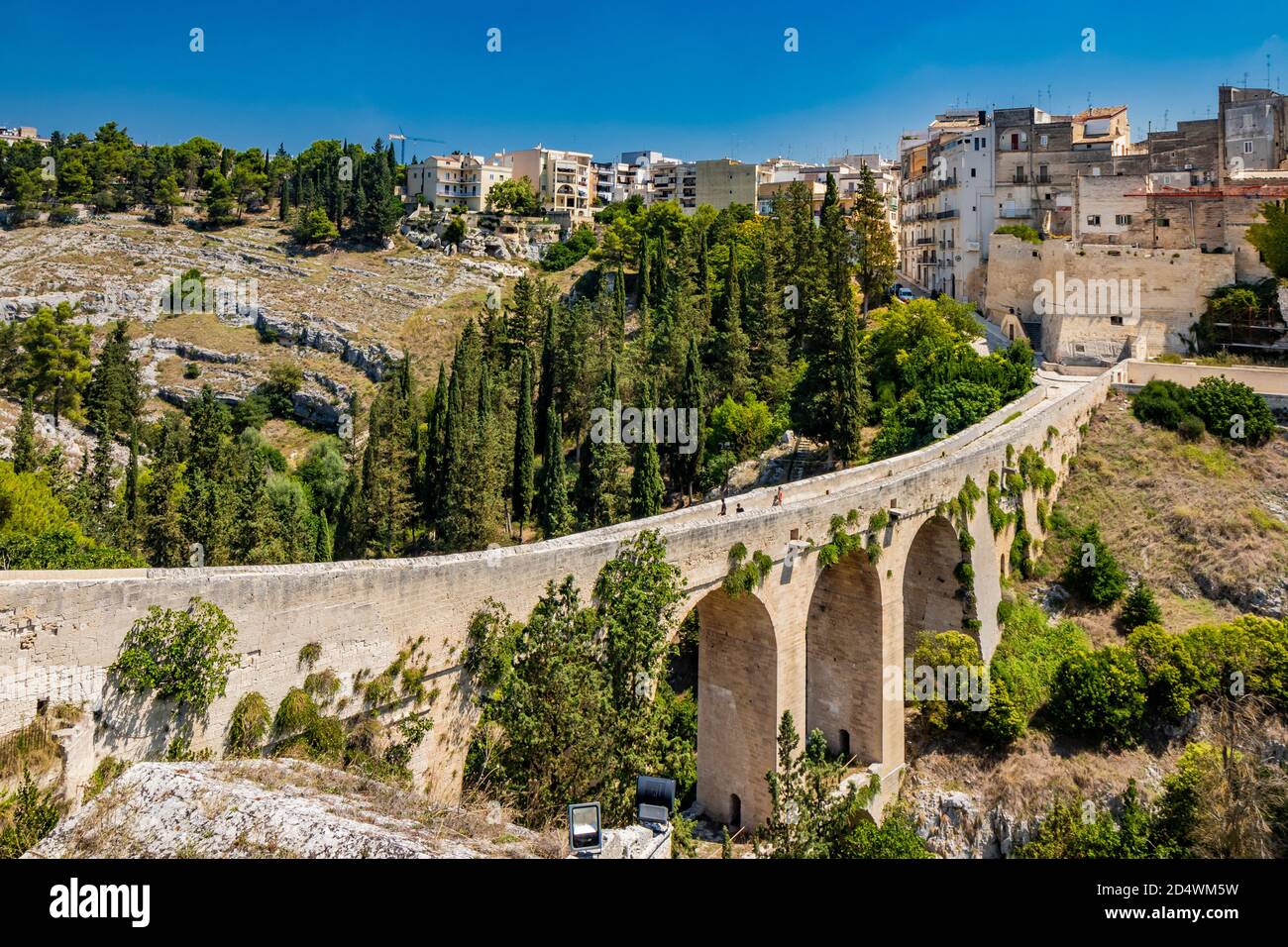 Gravina in Puglia, Italy. The stone bridge, ancient aqueduct and ...
