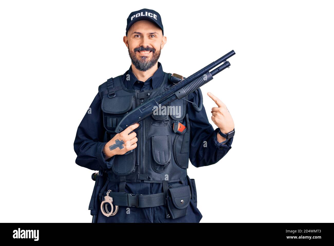 Cop pointing gun stock photo - nashvillevolf
