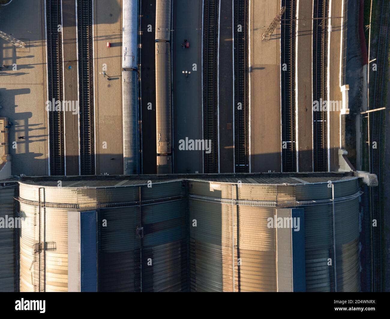 overhead top view of railway station Stock Photo - Alamy