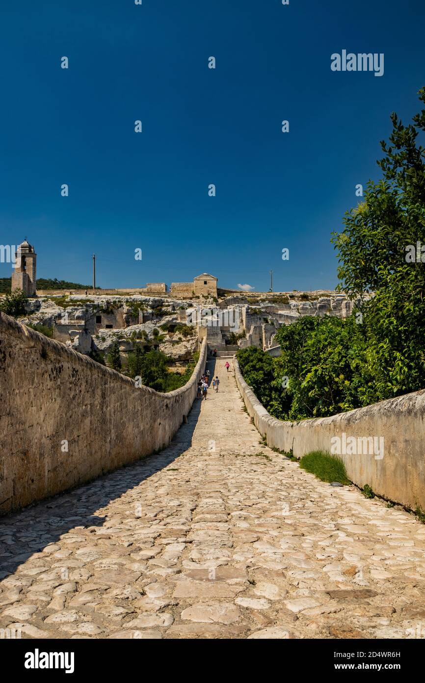 Gravina in Puglia, Italy. The stone bridge, ancient aqueduct and ...