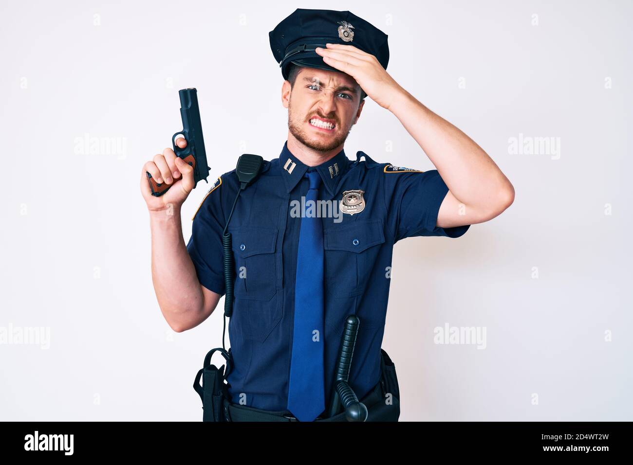 Stressed police officer headache hi-res stock photography and images ...