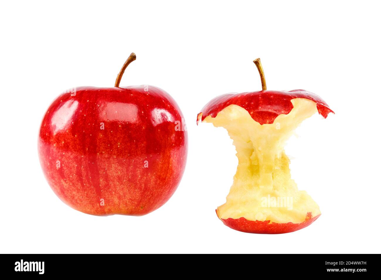 Bitten apple isolated on white background Stock Photo - Alamy