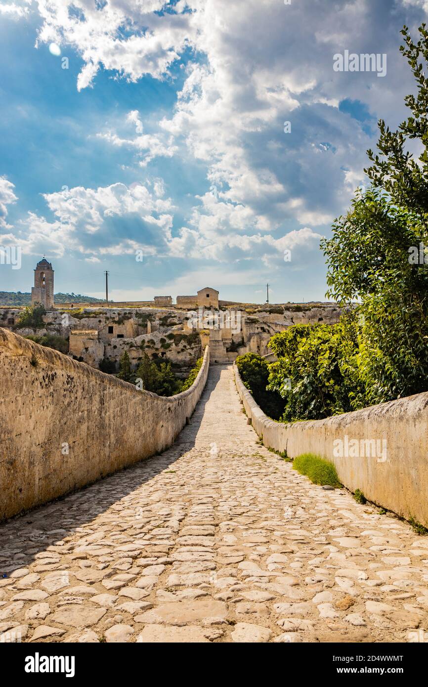Gravina in Puglia, Italy. The stone bridge, ancient aqueduct and ...