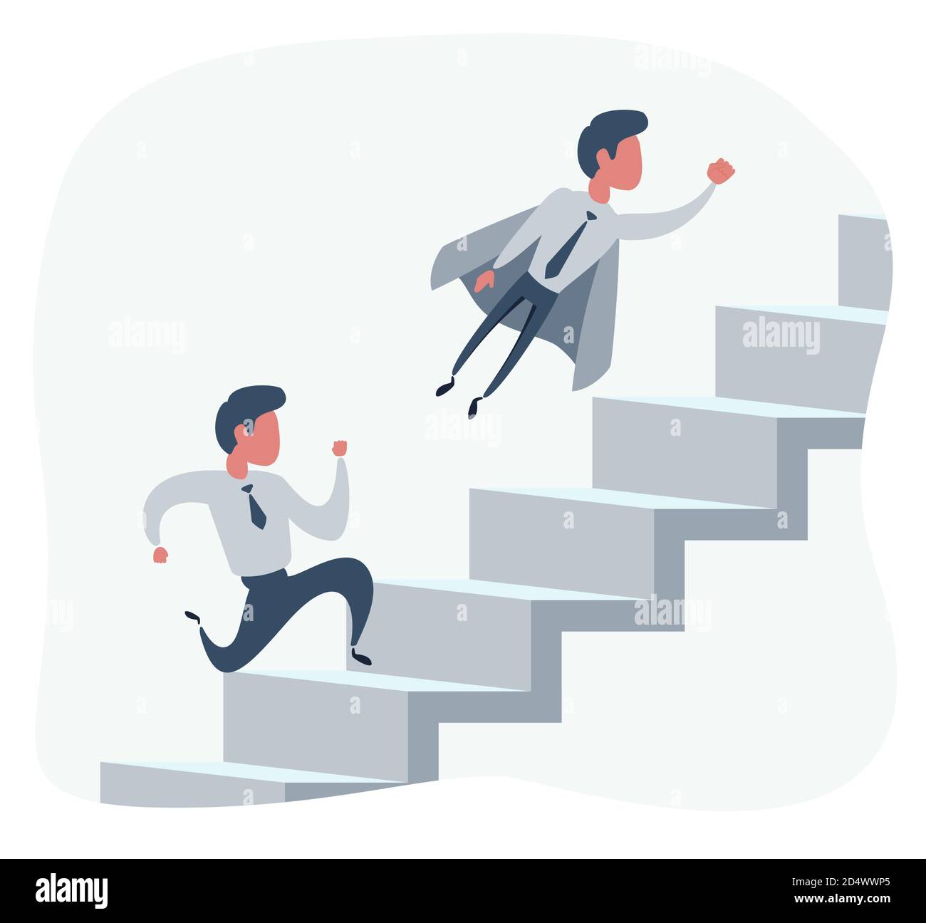 Cartoon man climbing stairs hi-res stock photography and images - Alamy