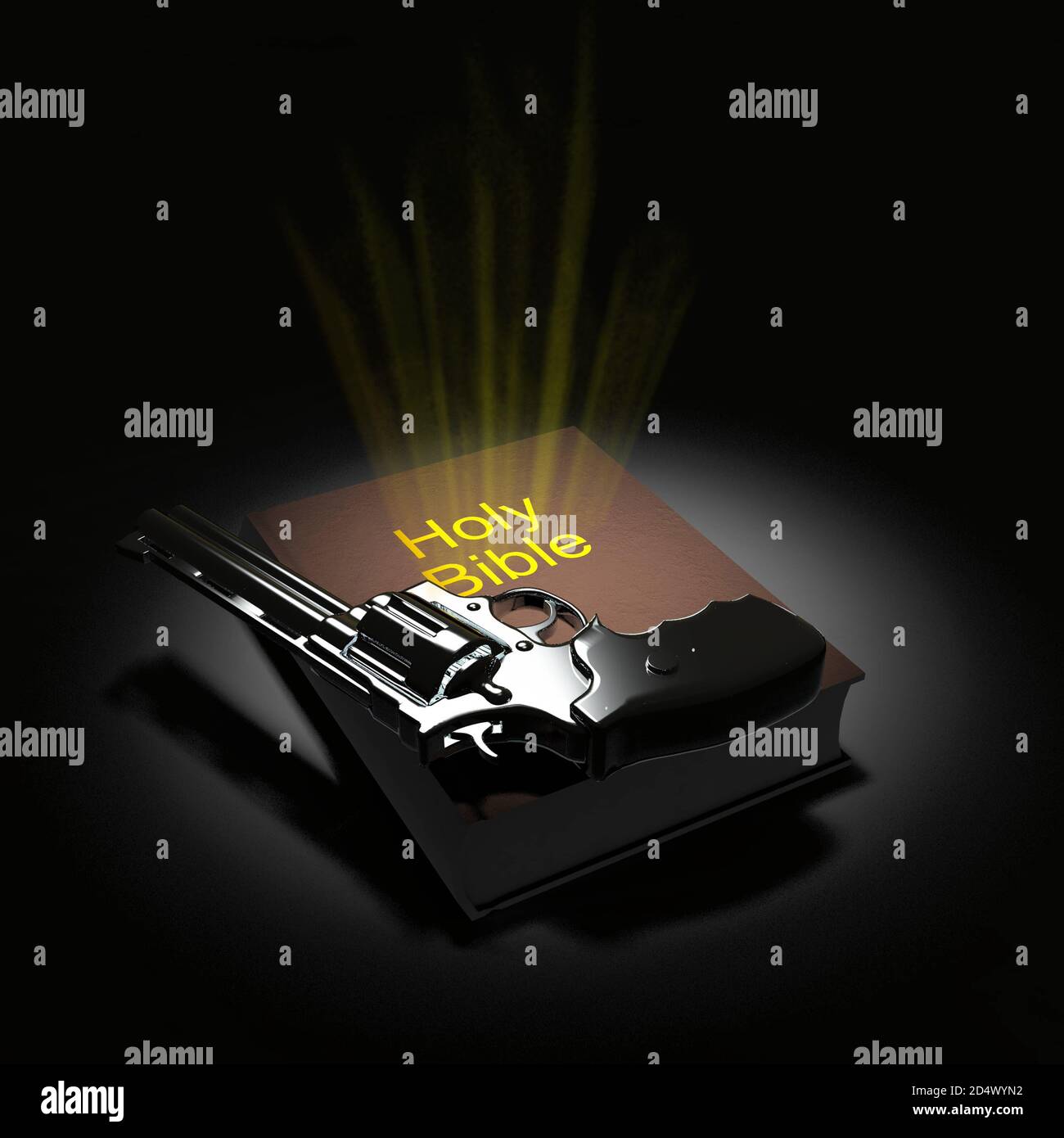 Holy Bible and revolver Stock Photo - Alamy