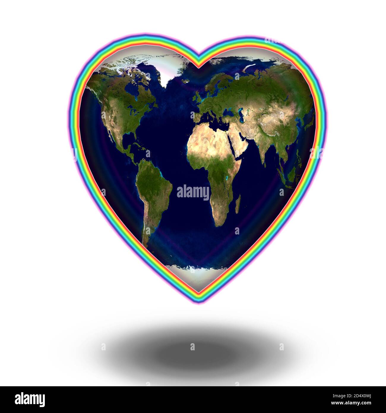 Planet Earth in Heart shape Stock Photo - Alamy
