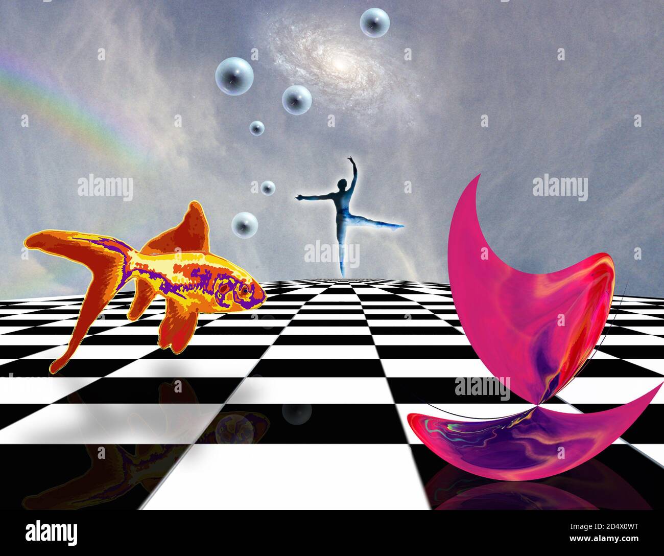 Surreal composition. Pink matter Stock Photo - Alamy