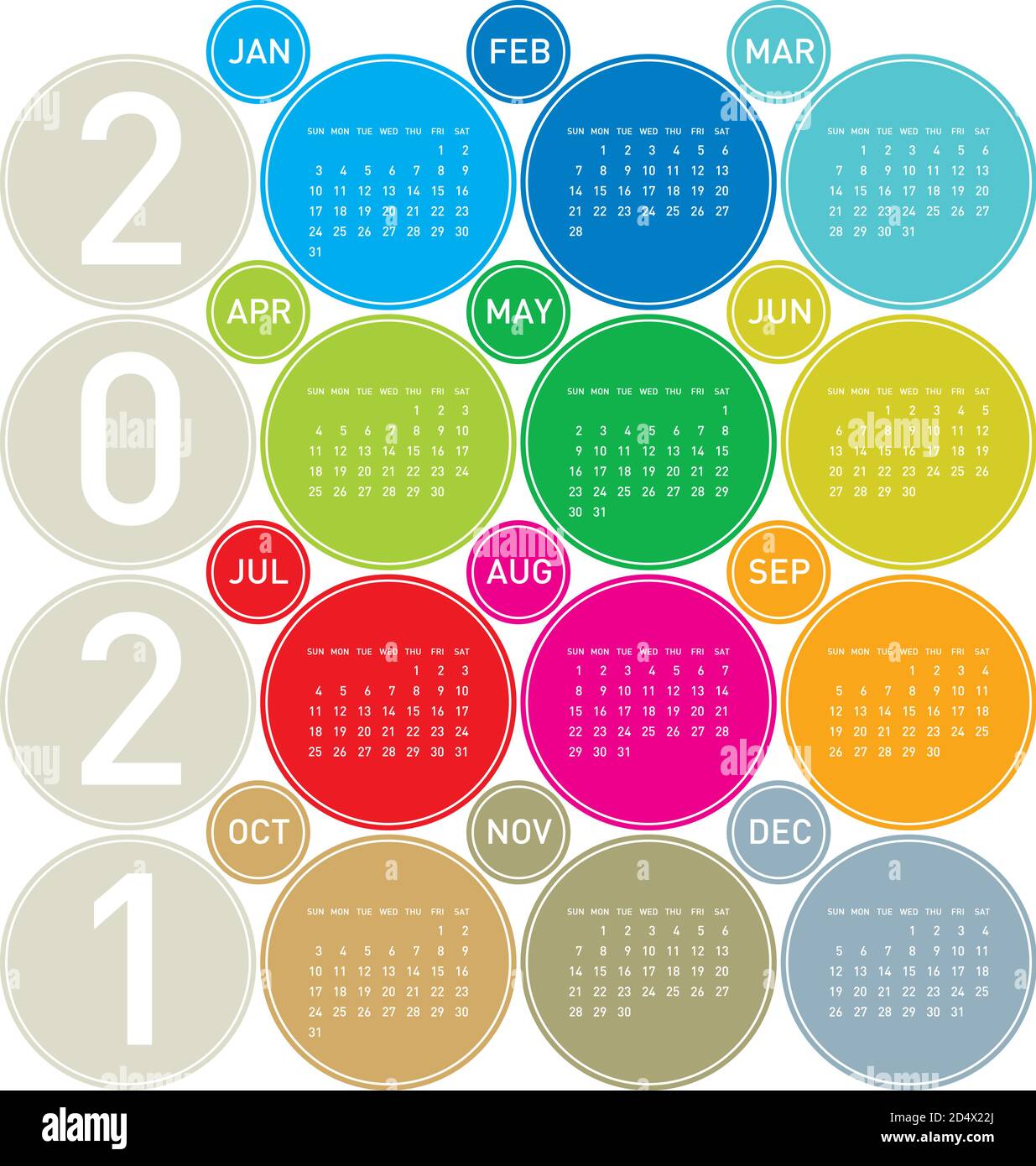 Year calendar design hi-res stock photography and images - Alamy