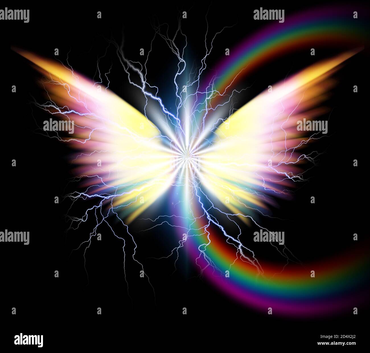 Angel wings and rainbow Stock Photo - Alamy