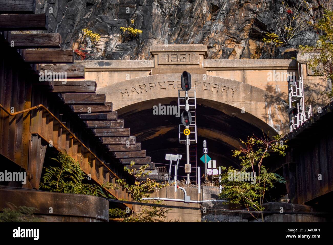 Harpers Ferry Tunnel on the Baltimore and Ohio Railroad Crossings at ...