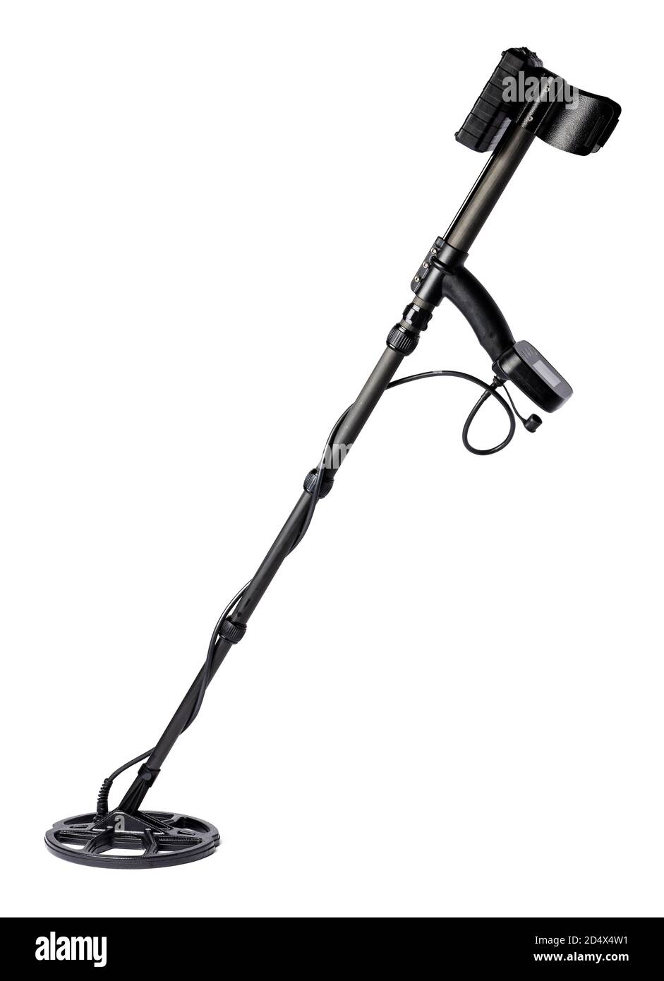 Black metal detector isolated on white background Stock Photo - Alamy