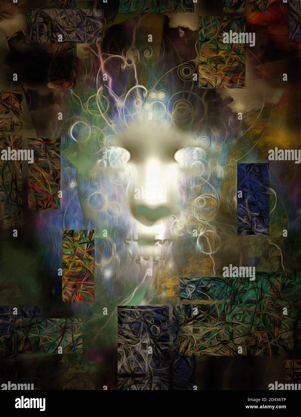 Human Face Abstract Painting Stock Photo - Alamy