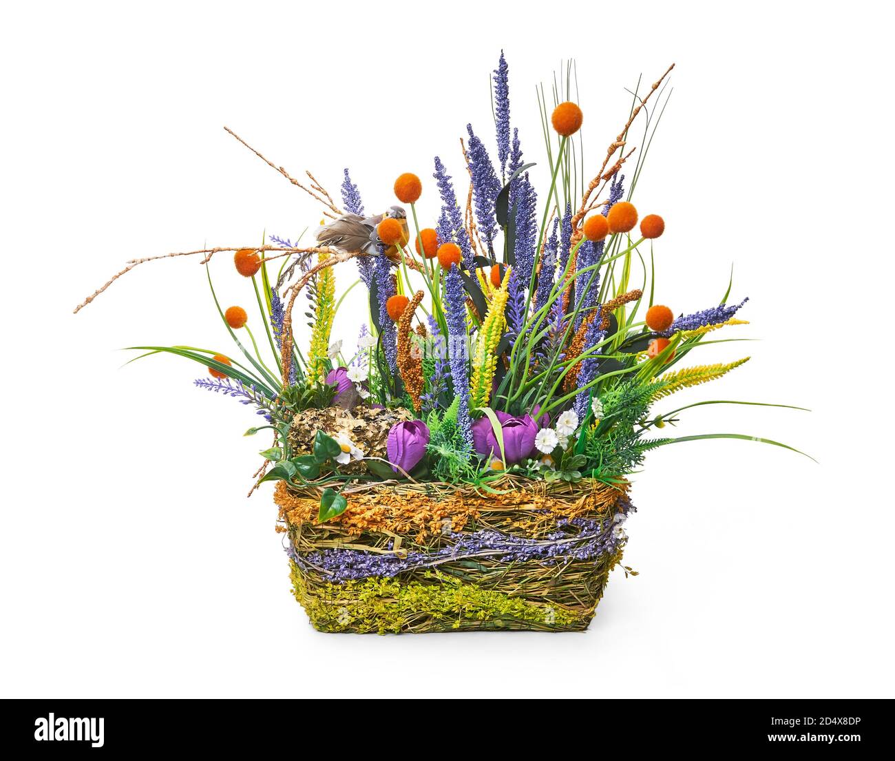 Orange flower on basket Cut Out Stock Images & Pictures - Alamy