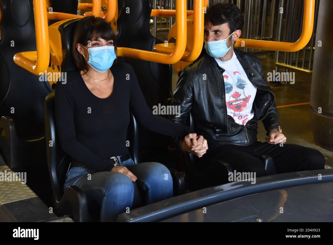 Rome, Ita. 10th Oct, 2020. Actors Emy Bergamo and Ivan Boragine spend the day at Cinecitta ...