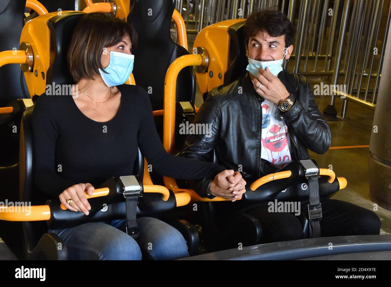 Rome, Ita. 10th Oct, 2020. Actors Emy Bergamo and Ivan Boragine spend the day at Cinecitta ...