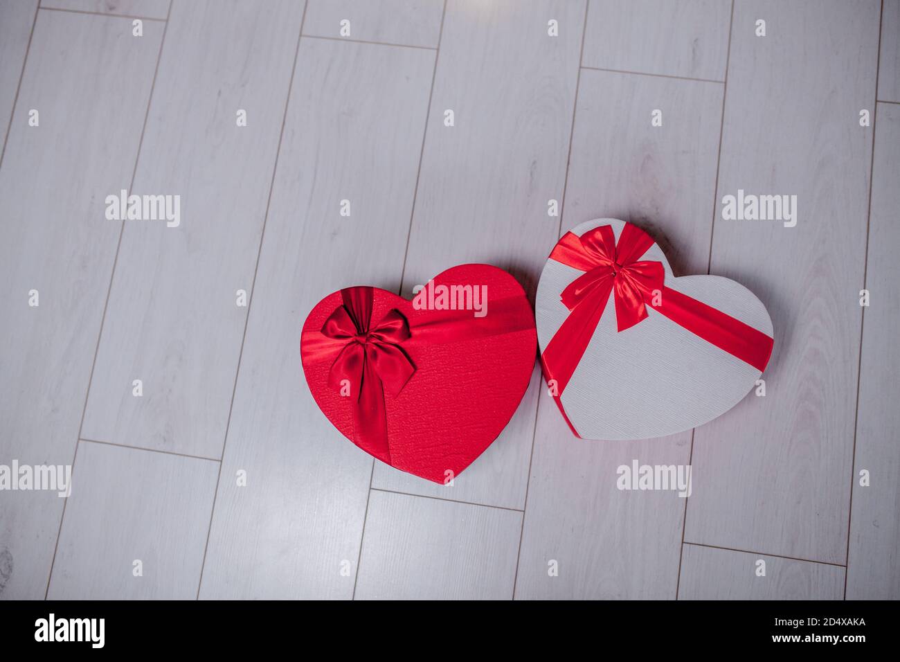 Close up of gift boxes in heart shaped. Heart shaped gift boxes on ...